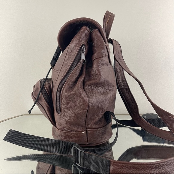 Vintage | Bags | Vintage Dark Brown Genuine Leather Bucket Drawstring ...